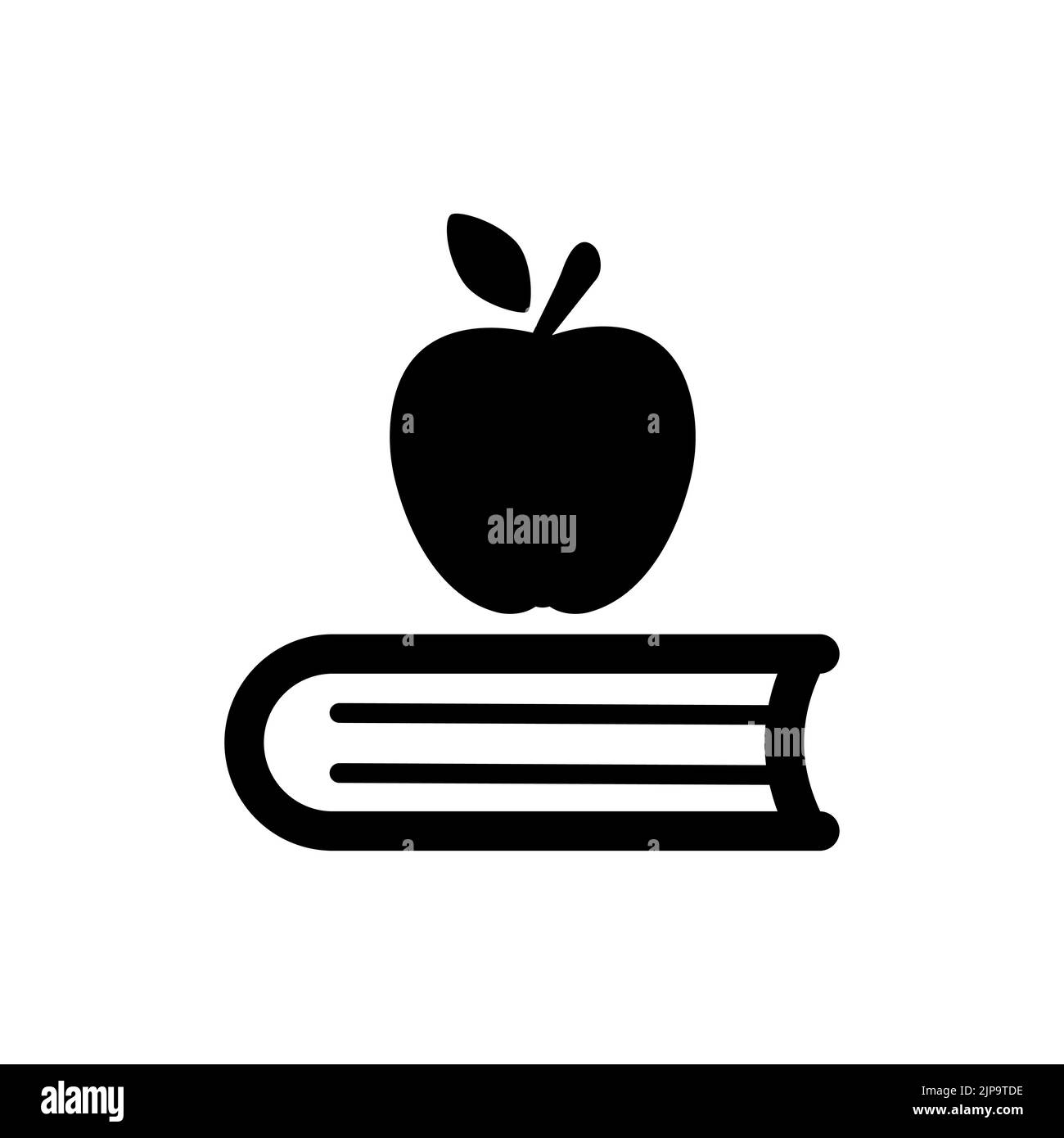 Apple on book icon Cut Out Stock Images & Pictures - Alamy