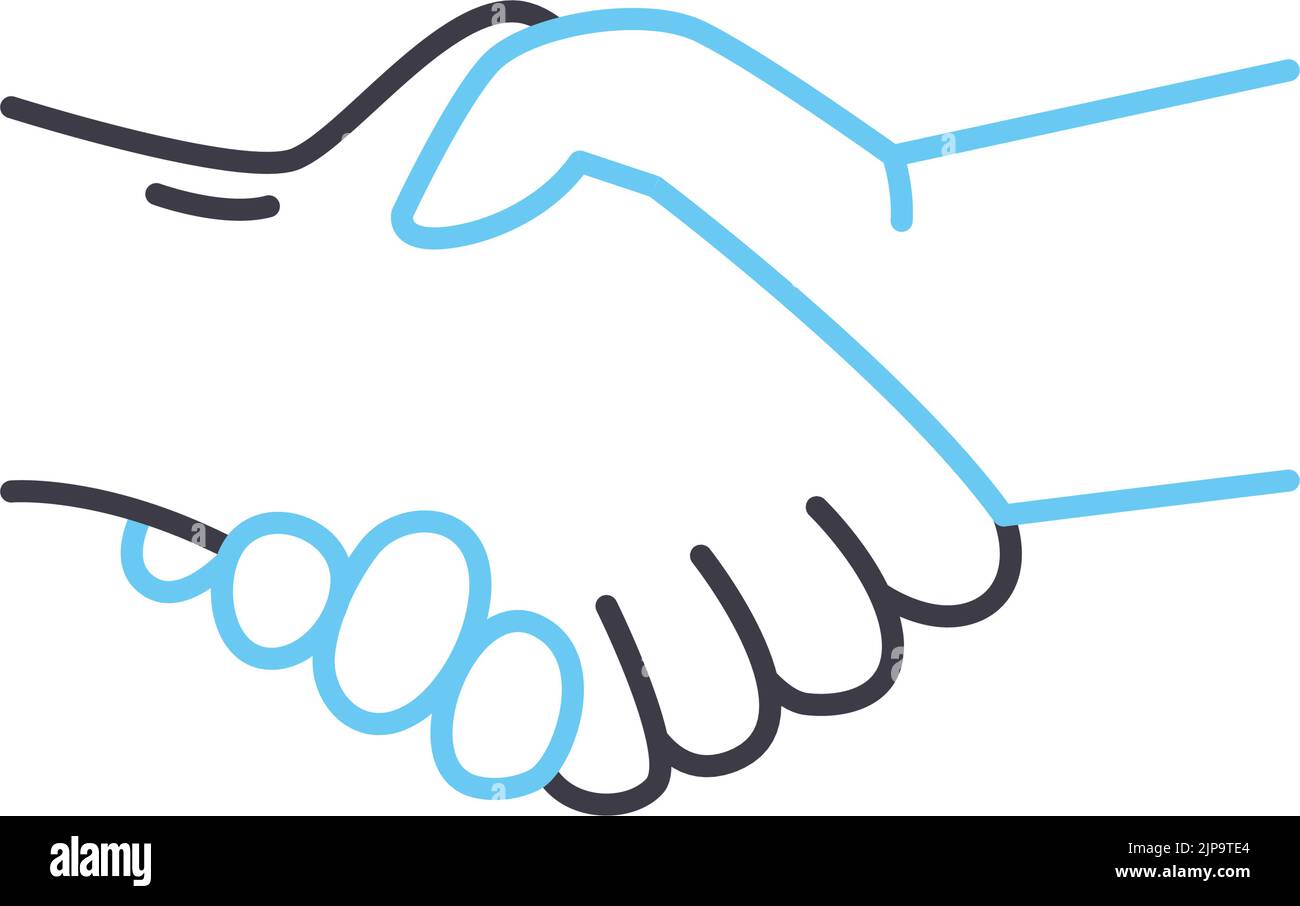 handshake line icon, outline symbol, vector illustration, concept sign ...
