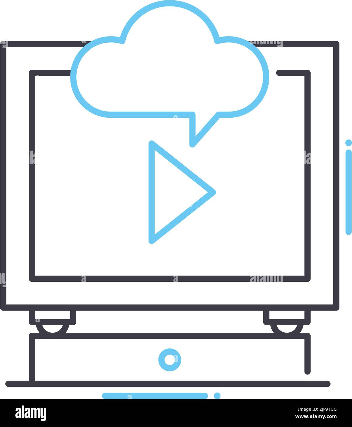 smart tv line icon, outline symbol, vector illustration, concept sign ...