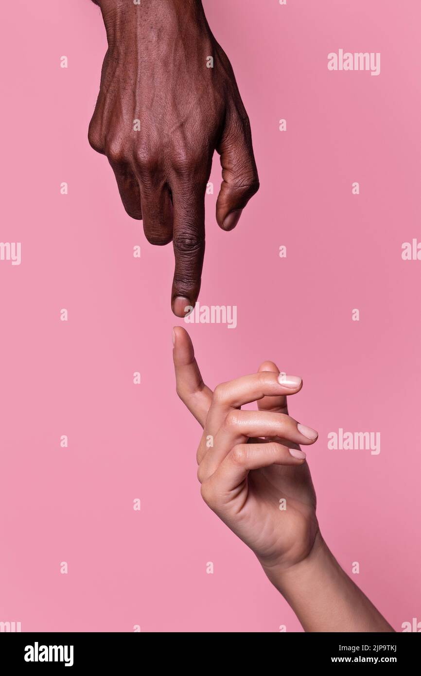 hands, index finger, touching, contacting, approximation, person of ...