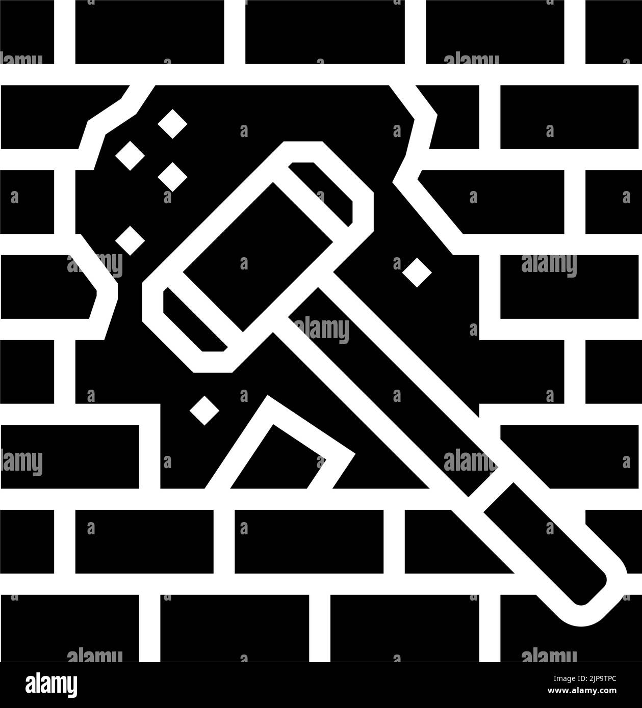 dismantling wall glyph icon vector illustration Stock Vector Image ...