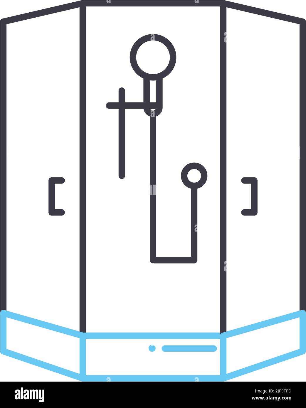 shower line icon, outline symbol, vector illustration, concept sign ...
