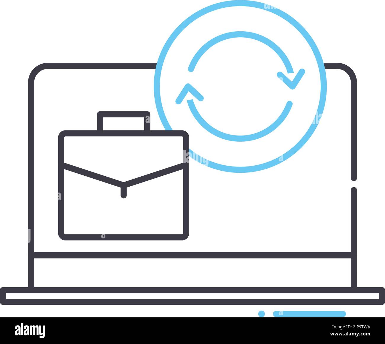 online business process line icon, outline symbol, vector illustration, concept sign Stock ...