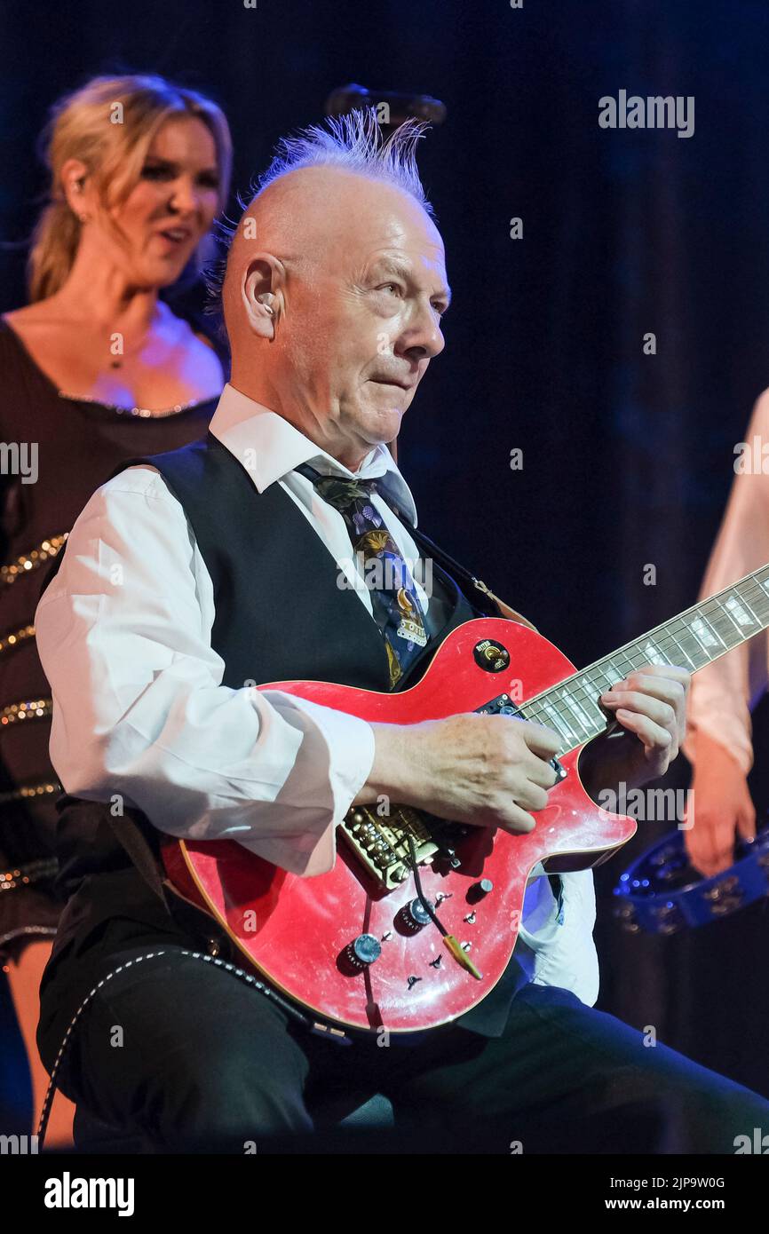 Robert Fripp performing at Fairport's Cropredy Convention. Banbury, UK ...