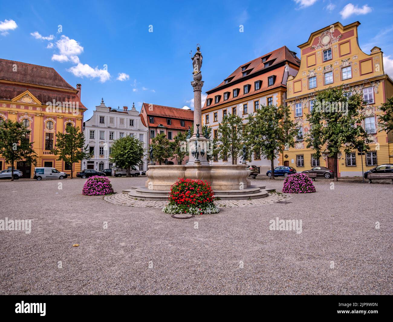 BAVARIA : Karlsplatz Neuburg an der Donau Stock Photo - Alamy
