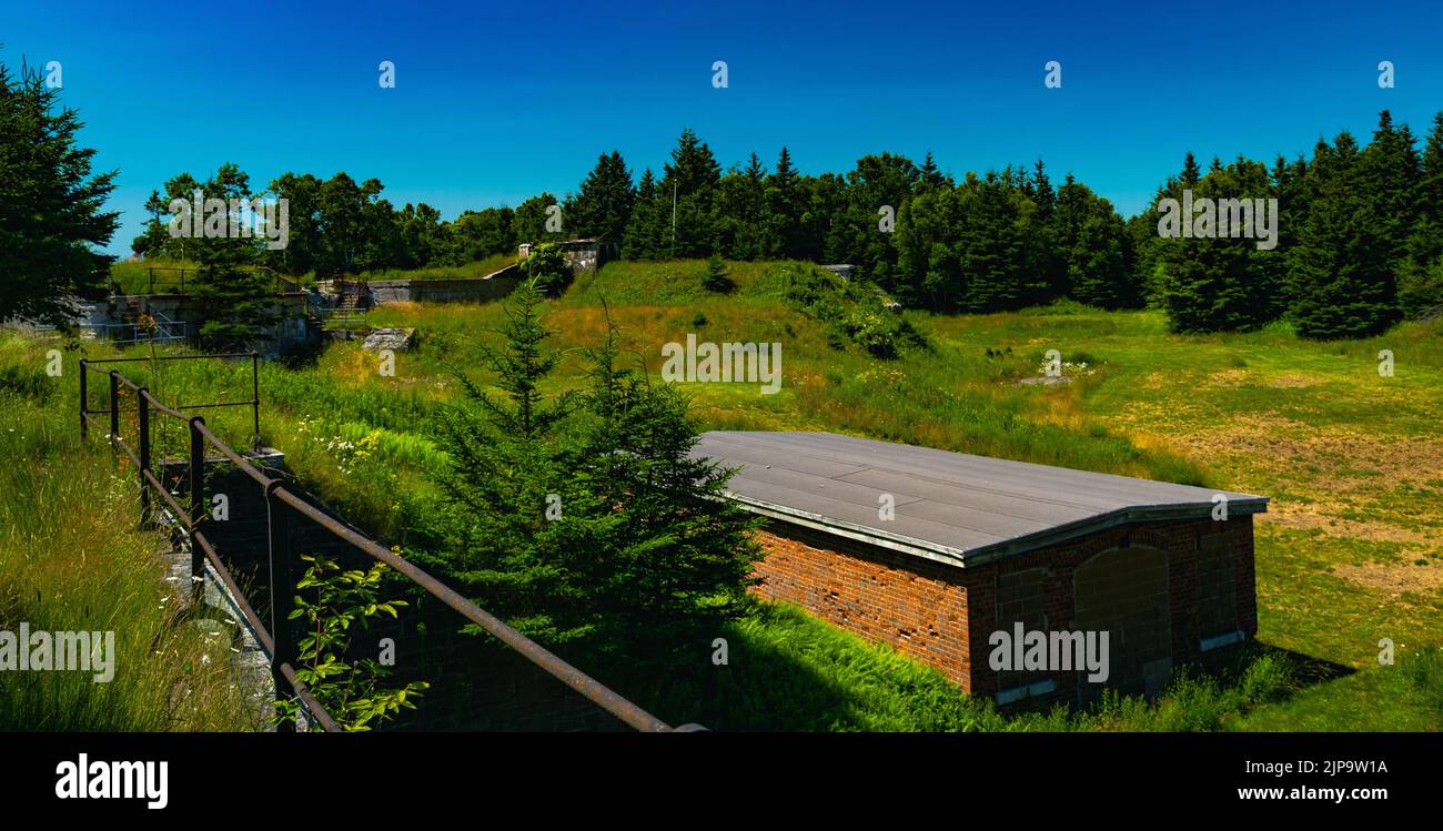 falling apart military structure in fort ives Stock Photo - Alamy