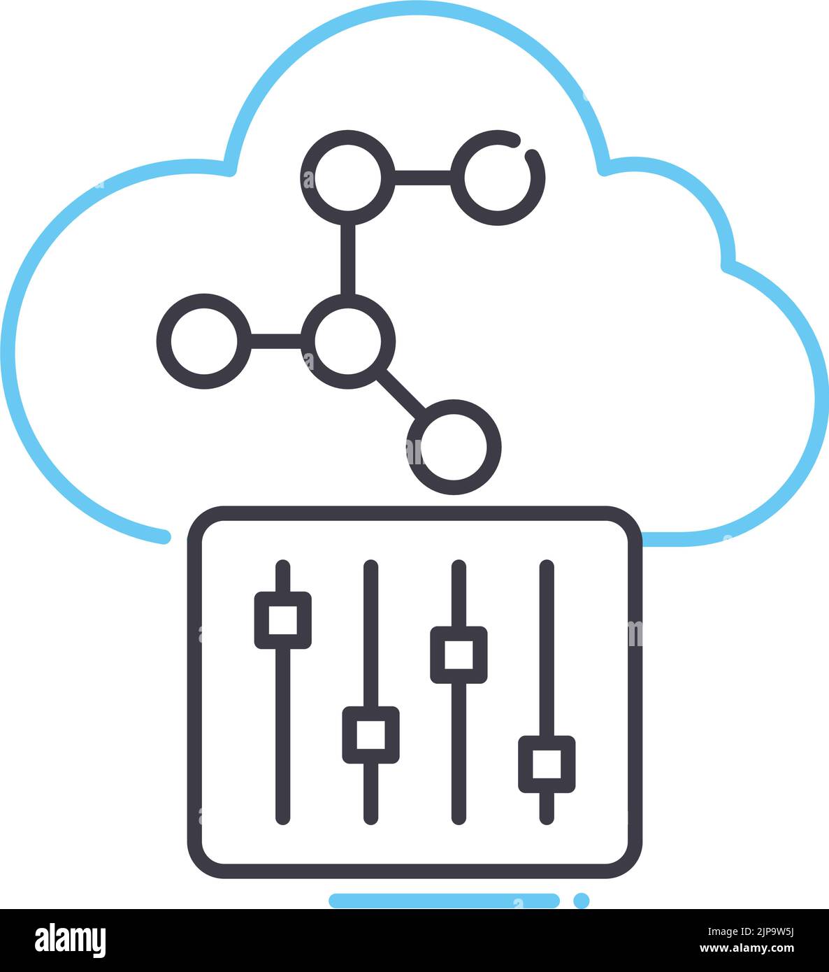 netwrok controller line icon, outline symbol, vector illustration ...