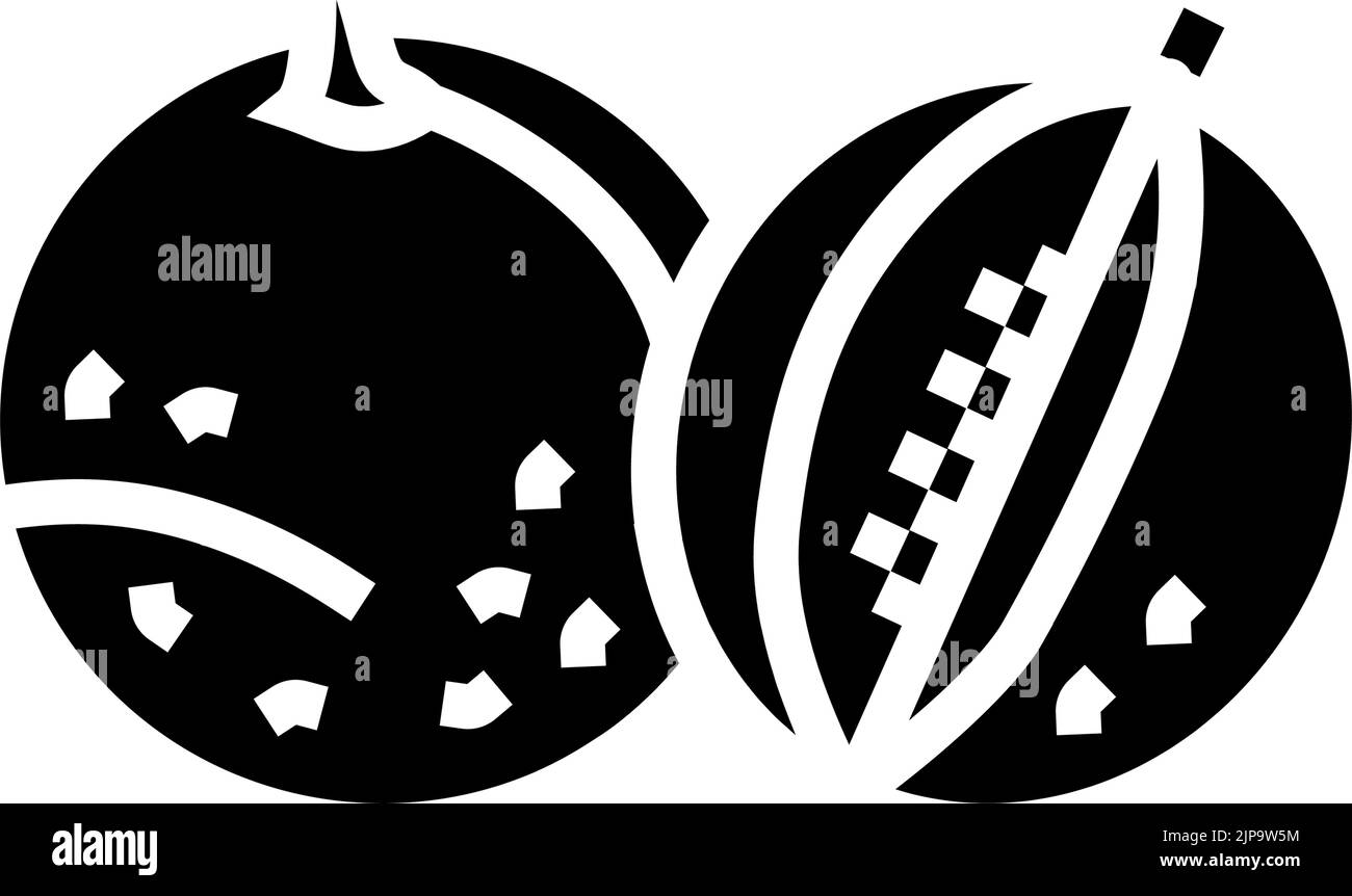 cut green melon cantaloupe glyph icon vector illustration Stock Vector ...