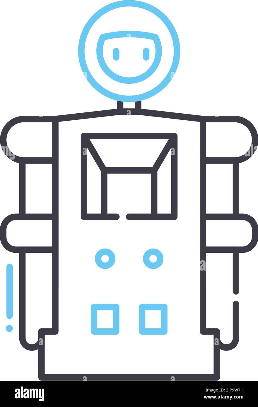 prototype robot line icon, outline symbol, vector illustration, concept ...