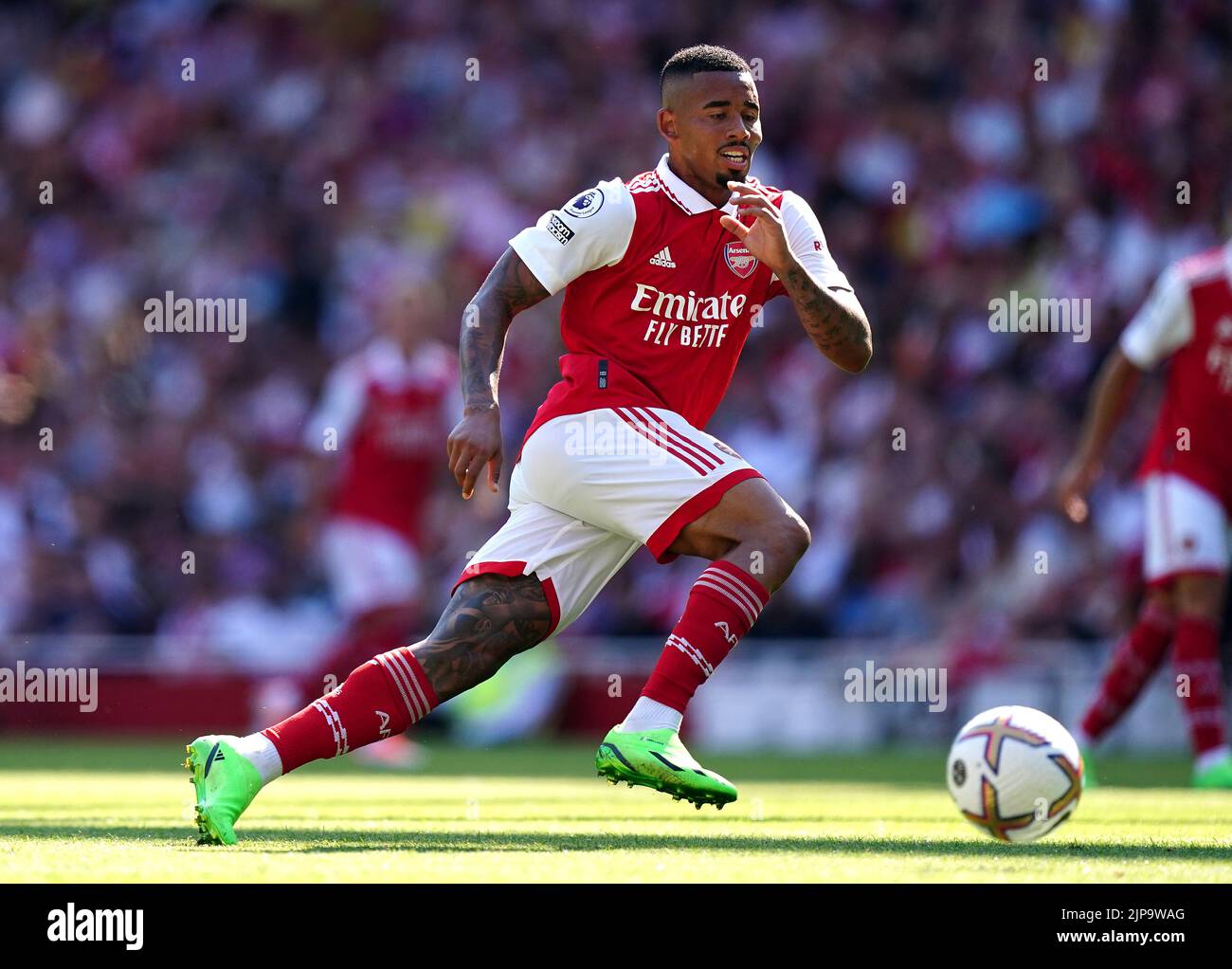 Arsenal's Gabriel Jesus in action during the Premier League match at ...