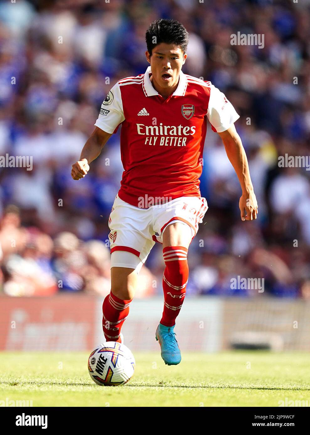 Arsenal's Takehiro Tomiyasu in action during the Premier League match ...