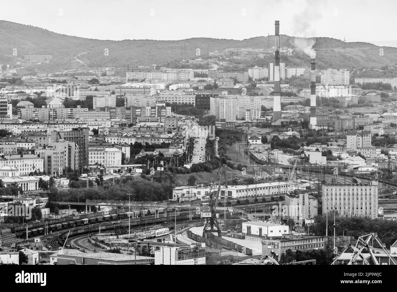 View of the industrial part of the Murmansk, Russia Stock Photo - Alamy