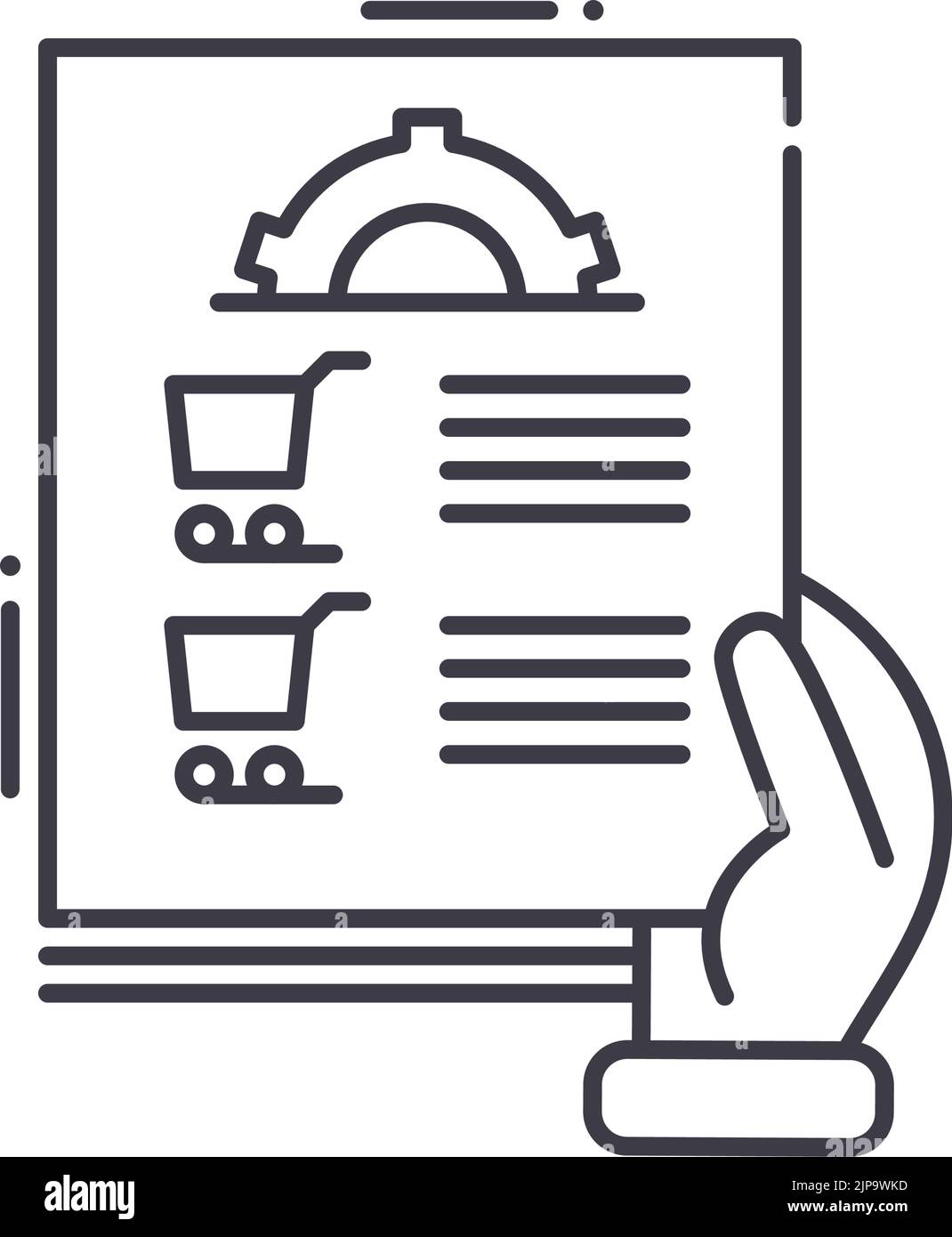 order invoice line icon, outline symbol, vector illustration, concept ...