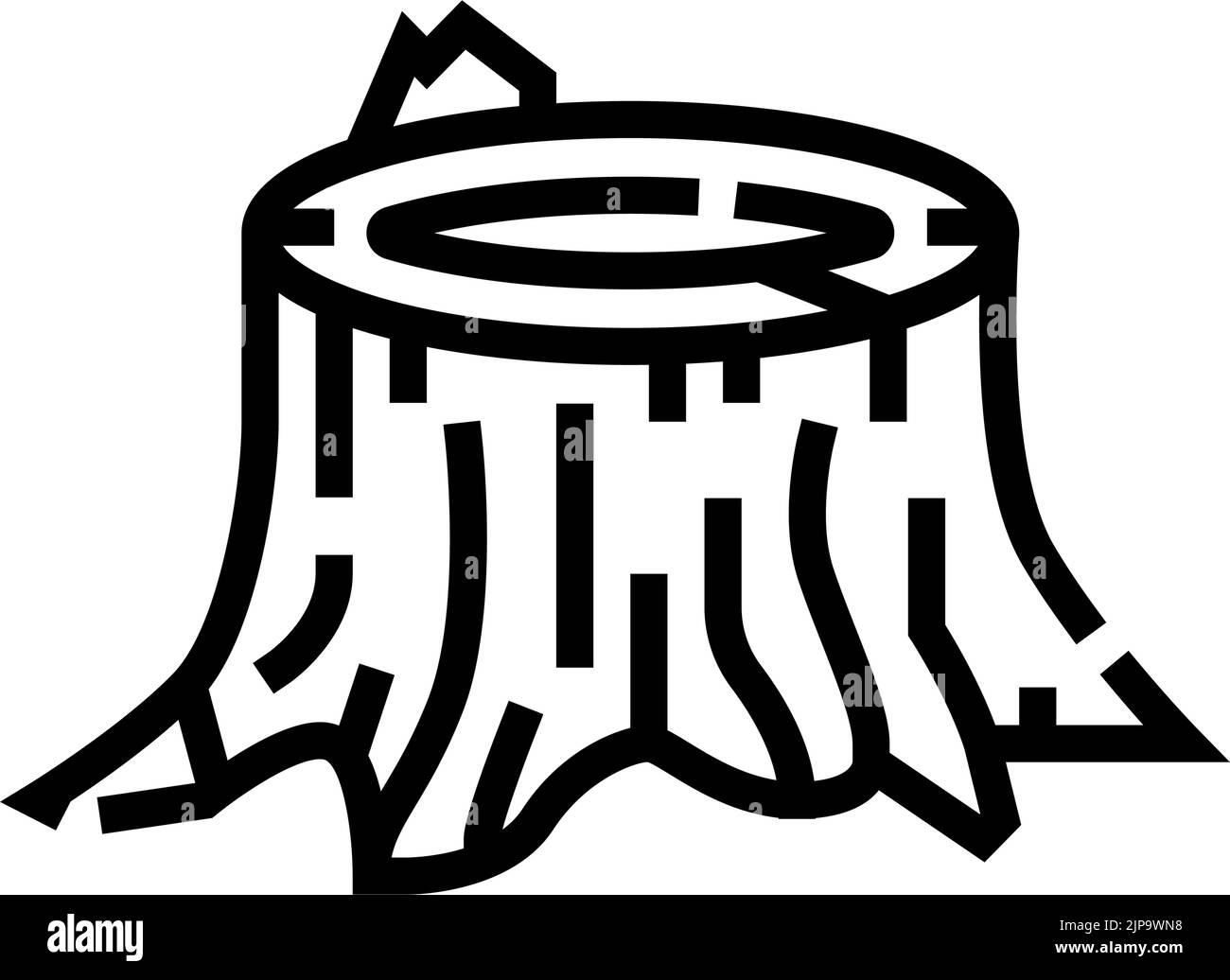 stump wood timber line icon vector illustration Stock Vector Image ...