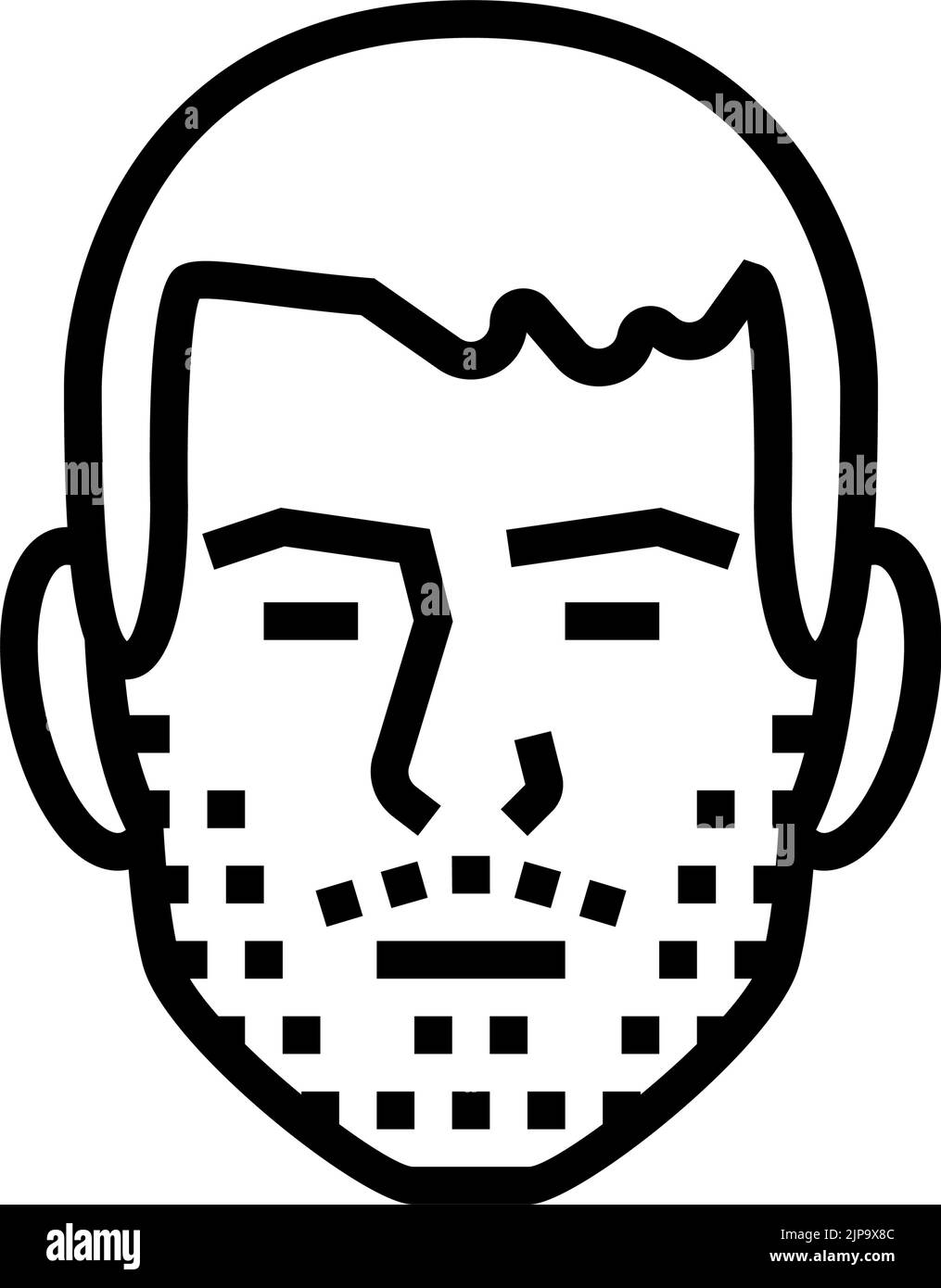 stubble beard hair style line icon vector illustration Stock Vector ...