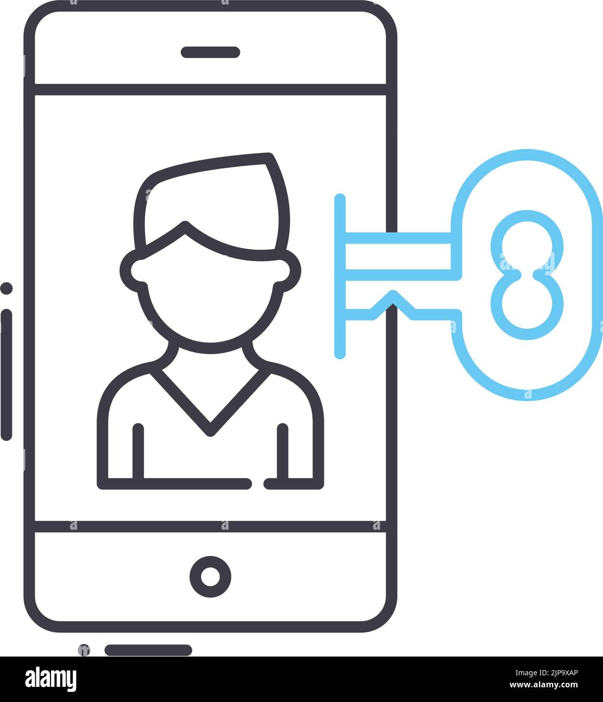 key person line icon, outline symbol, vector illustration, concept sign ...