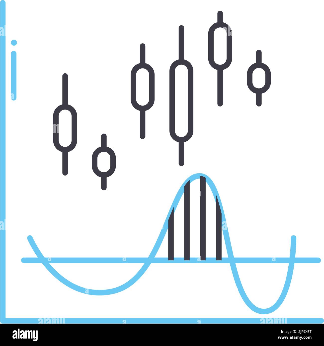 trading indicators line icon, outline symbol, vector illustration ...