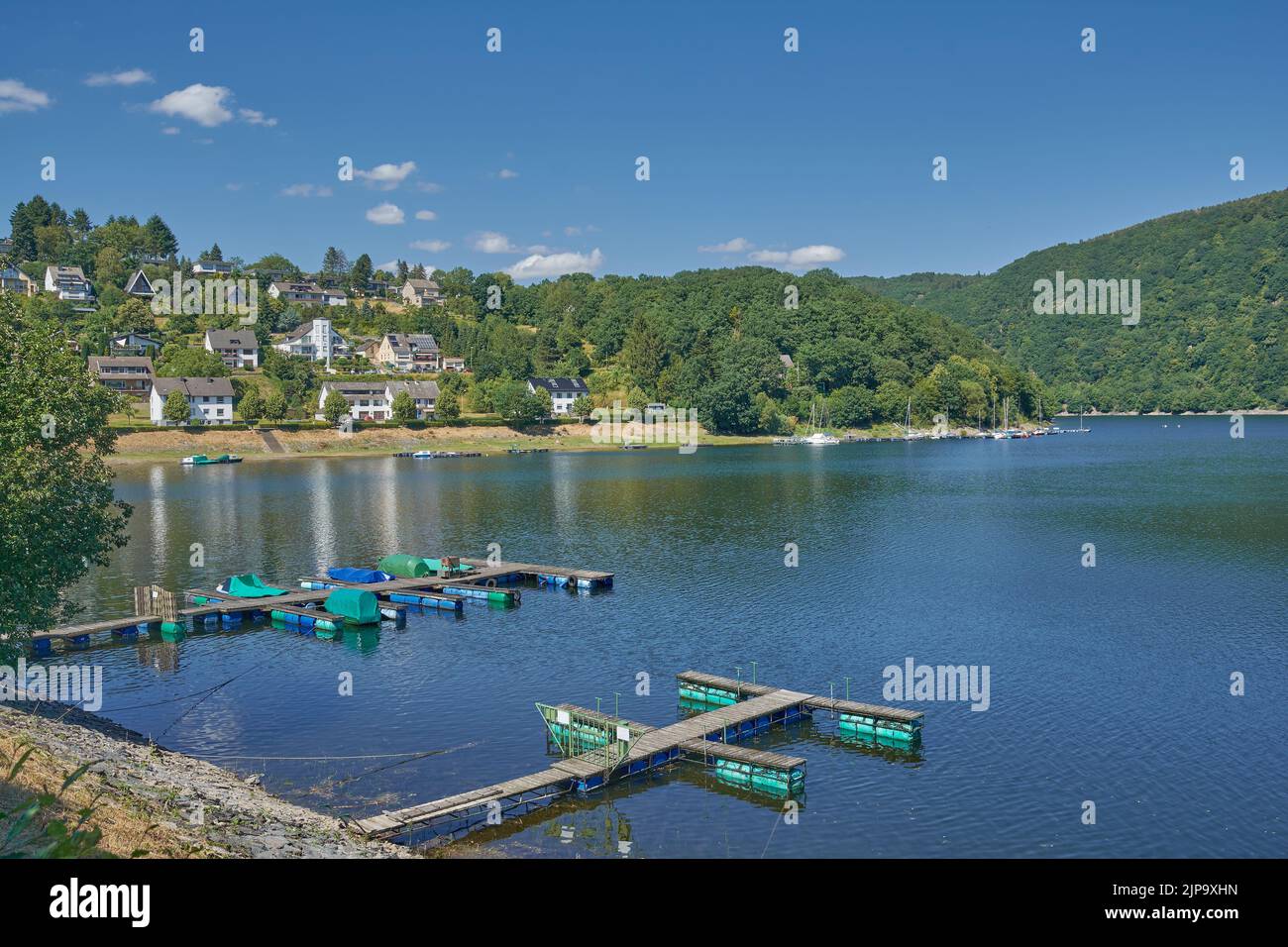 Village of Rurberg at Rurtalsperre Reservoir,Eifel Nationalpark,Germany ...