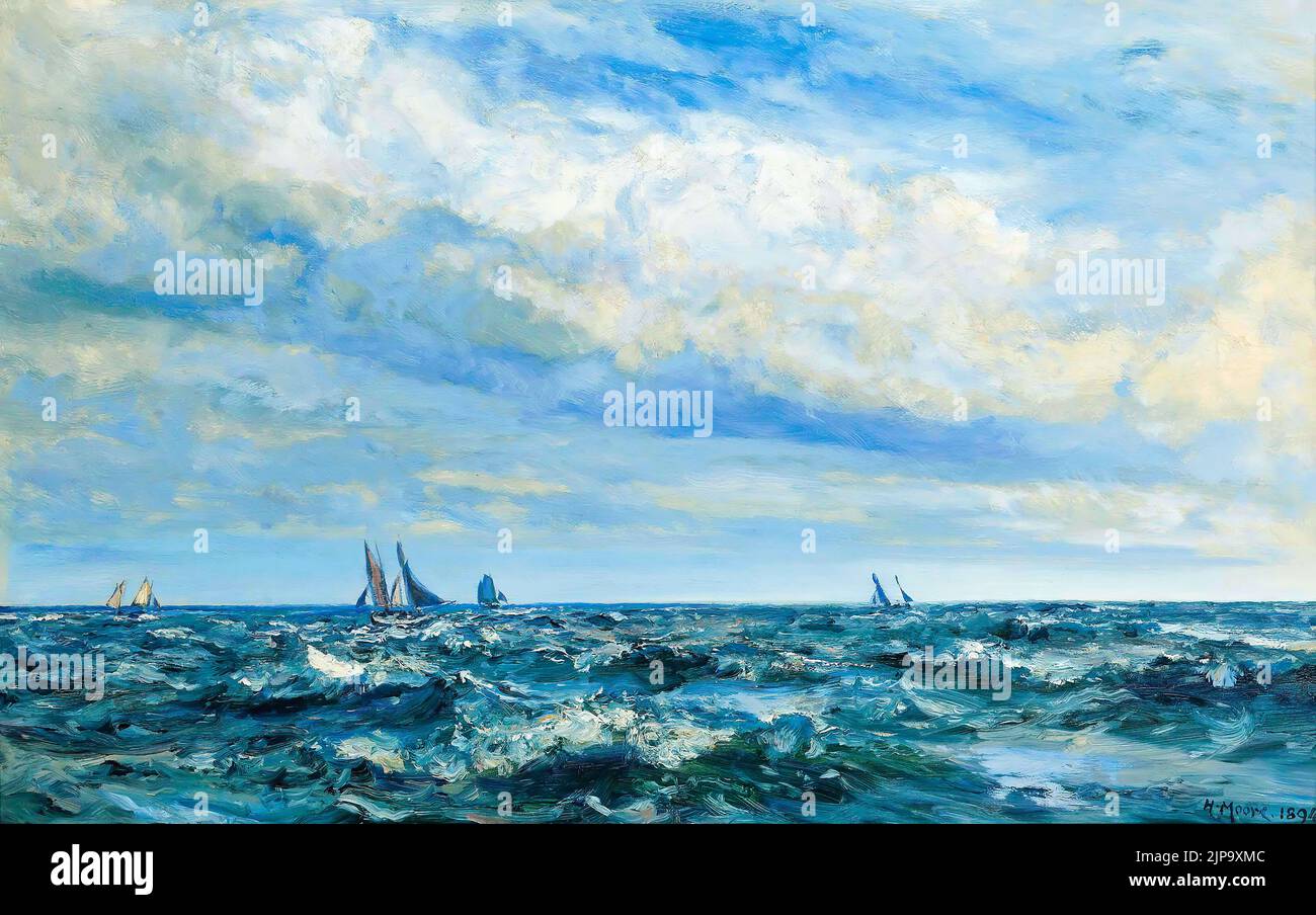 Summer Sailing (1894) Painting by Henry Moore Stock Photo - Alamy