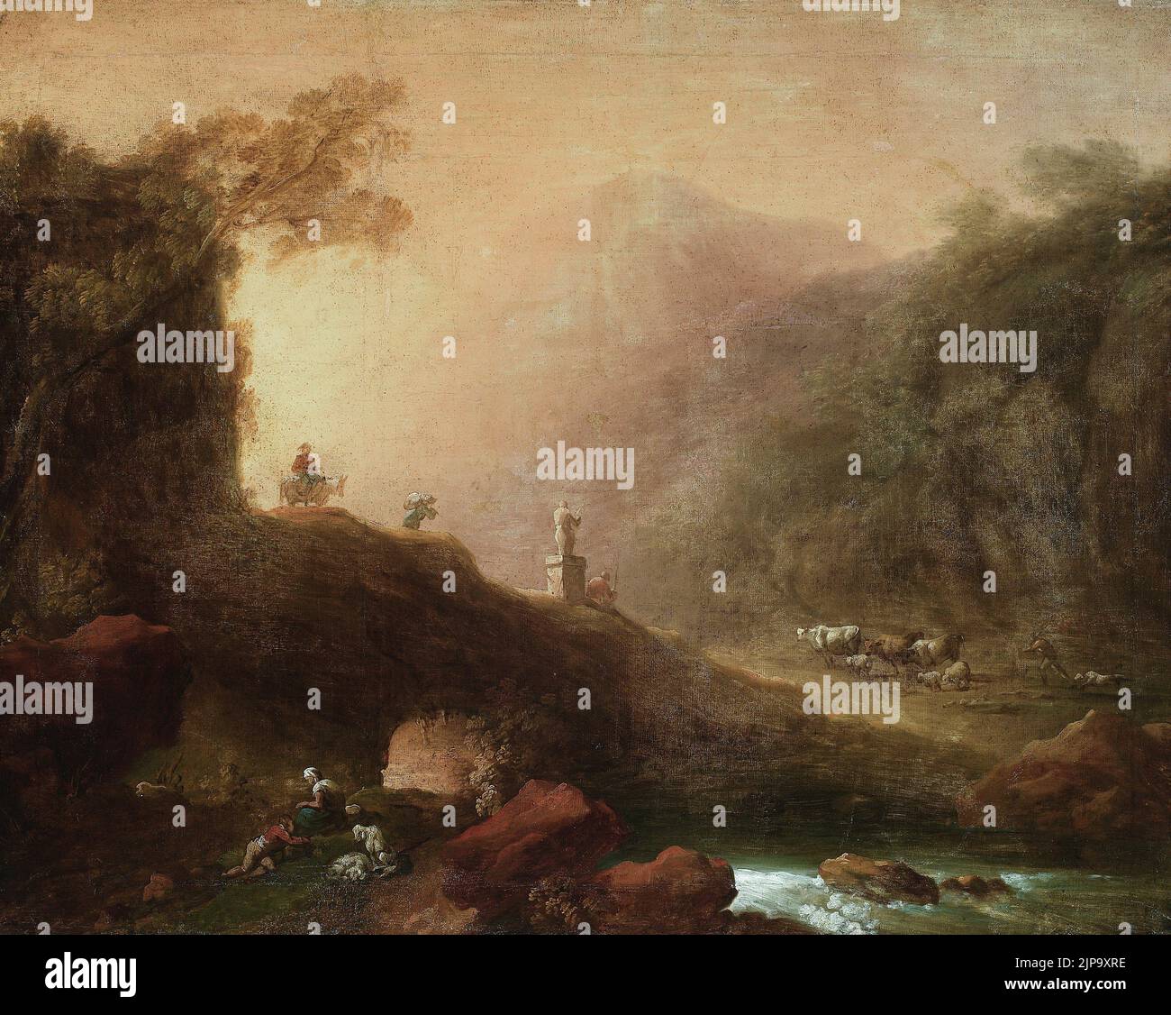 Romantic landscape (1820-1830) Painting by Franciszek Ksawery Lampi ...
