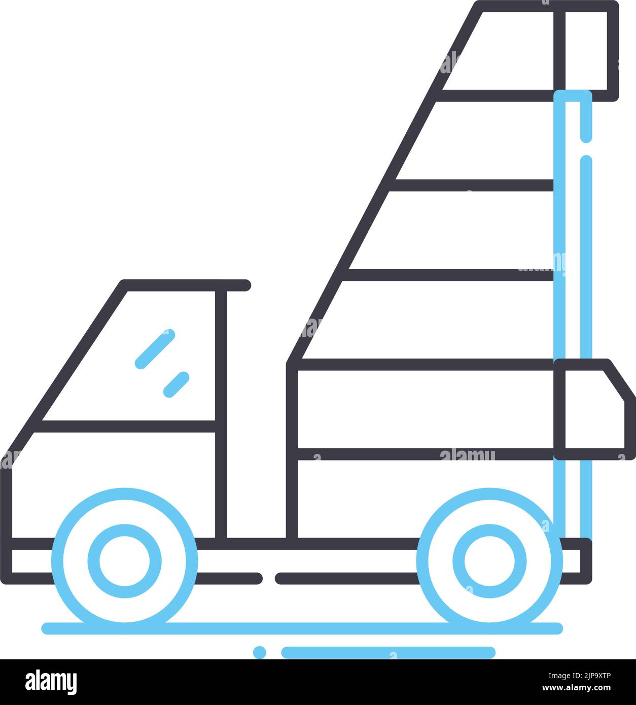 piling car line icon, outline symbol, vector illustration, concept sign ...