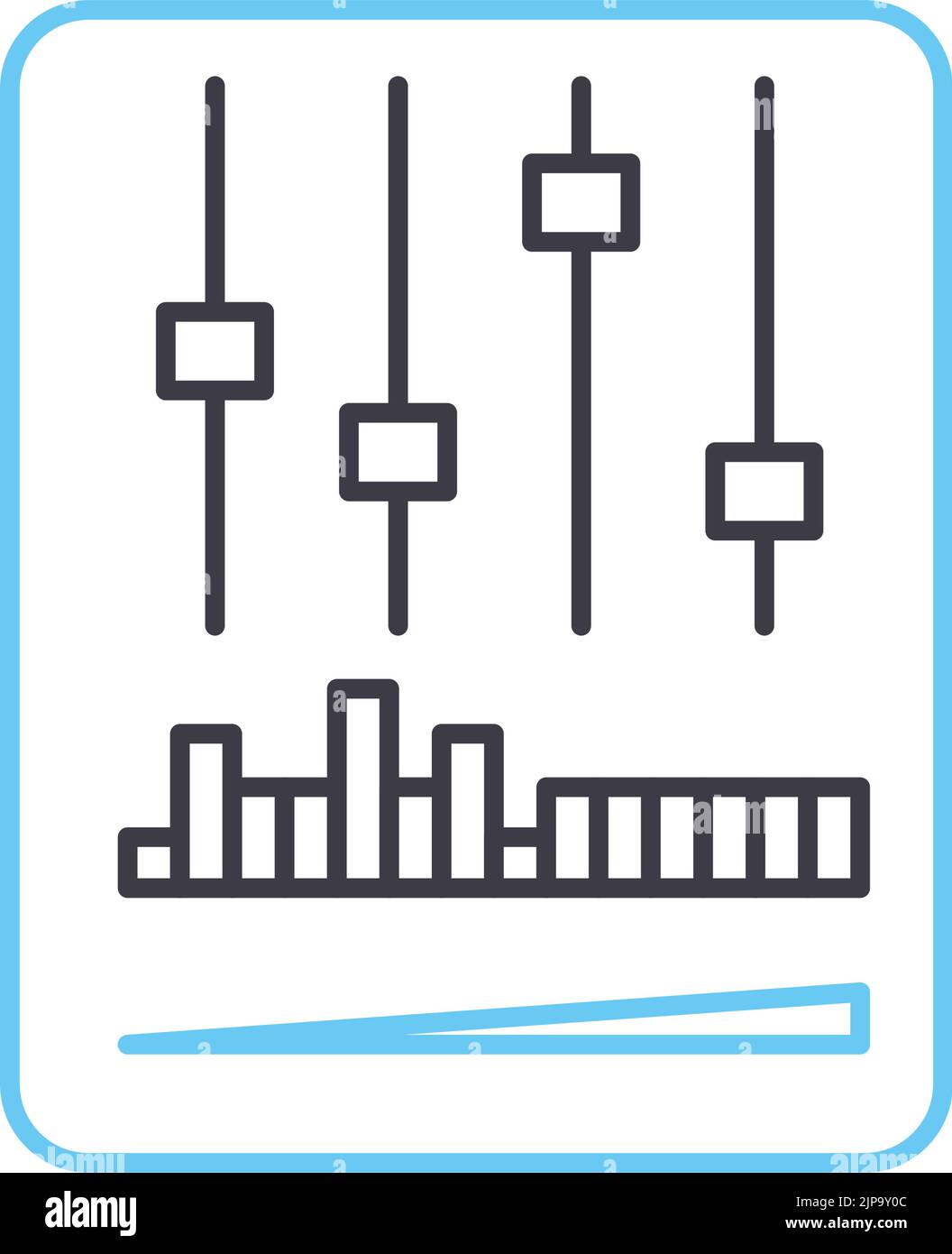 studio mixer line icon, outline symbol, vector illustration, concept ...