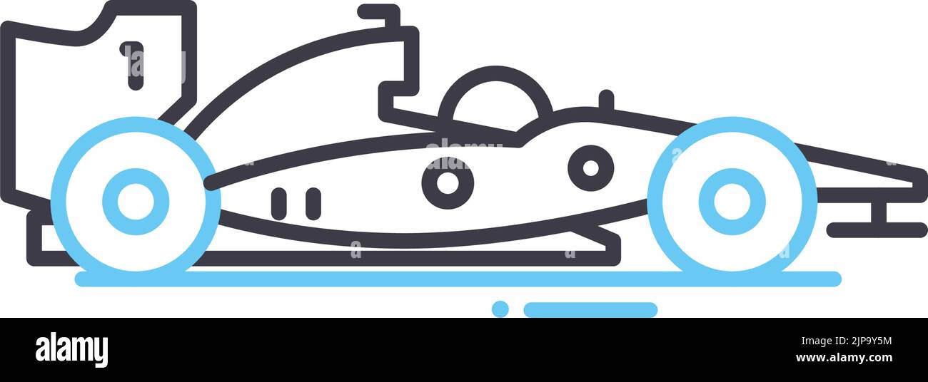 racing car line icon, outline symbol, vector illustration, concept sign ...