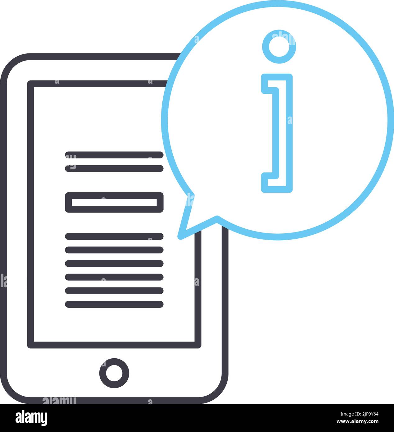 information line icon, outline symbol, vector illustration, concept ...