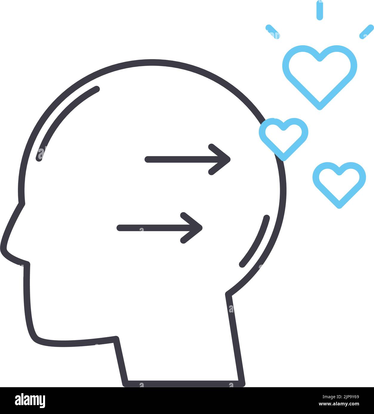 open minded personality line icon, outline symbol, vector illustration ...