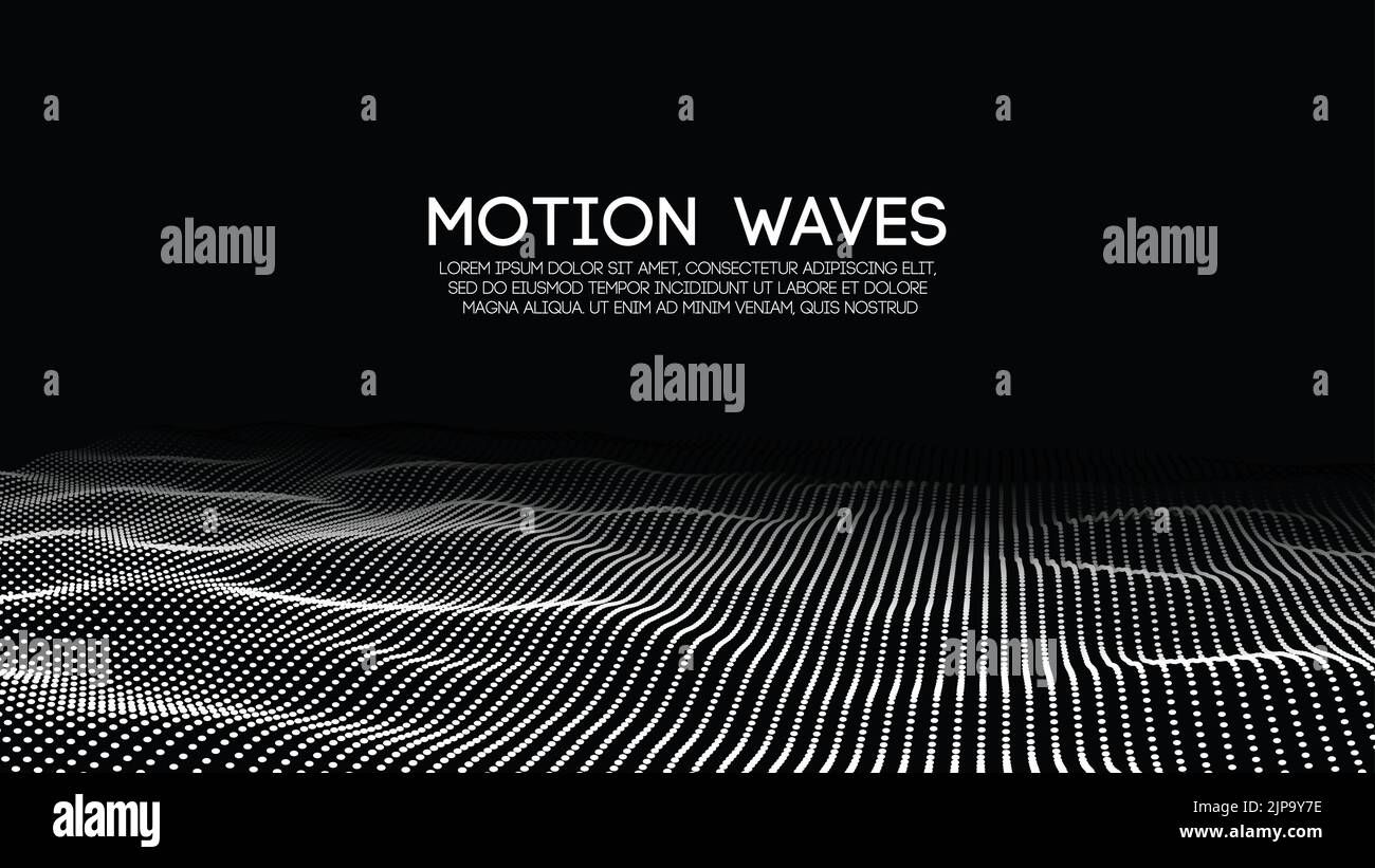 3D glowing abstract digital wave particles. Futuristic vector ...