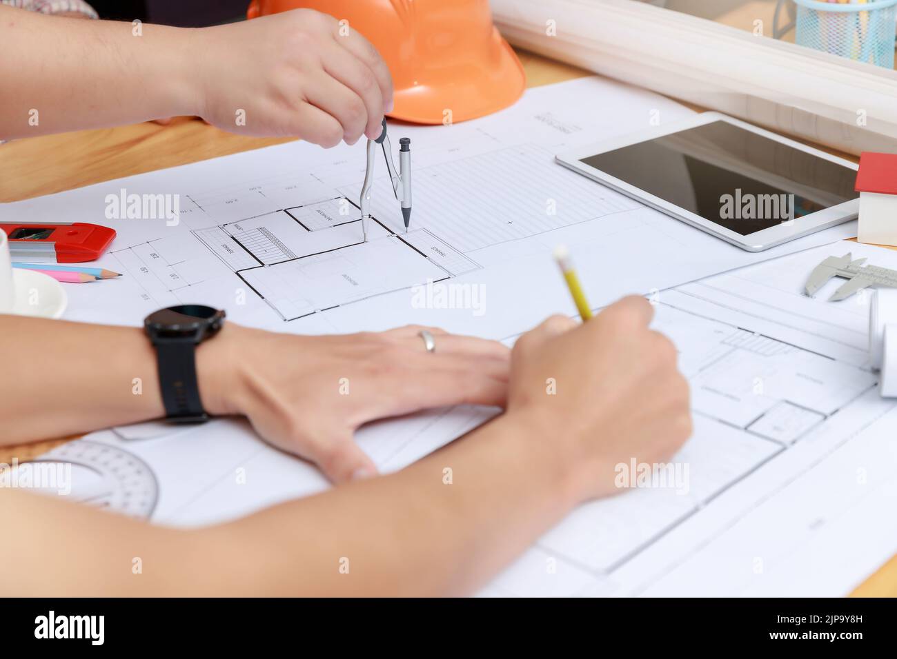 Engineer and Architect concept, Engineer Architects and Interior ...