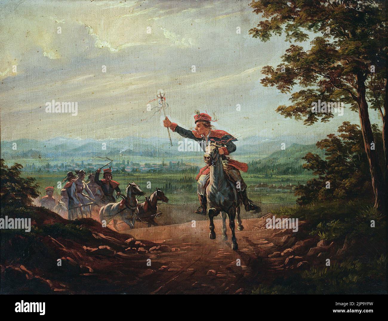 Cracovian wedding (circa 1842) Painting by January Suchodolski Stock ...