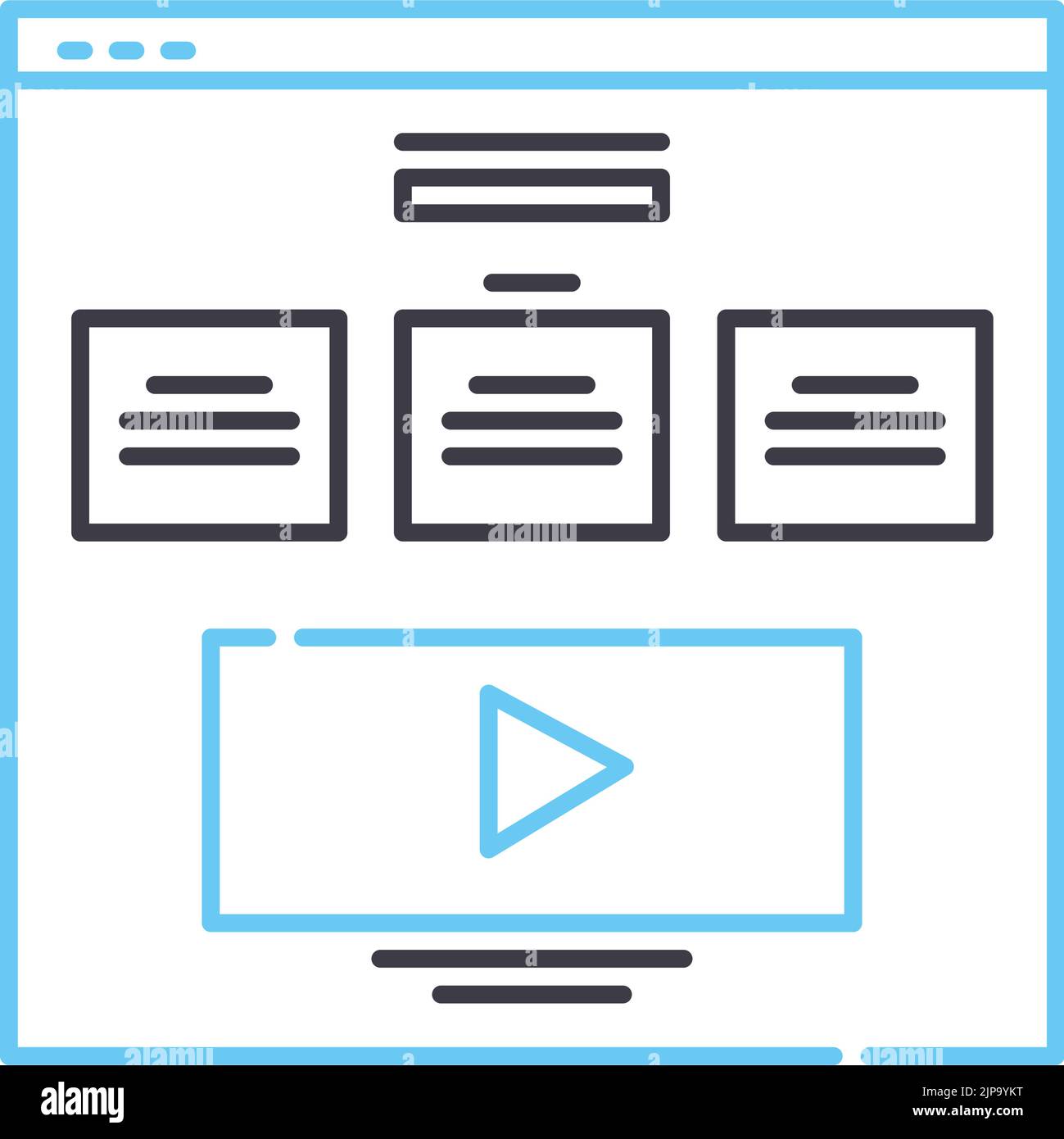 website page template line icon, outline symbol, vector illustration ...