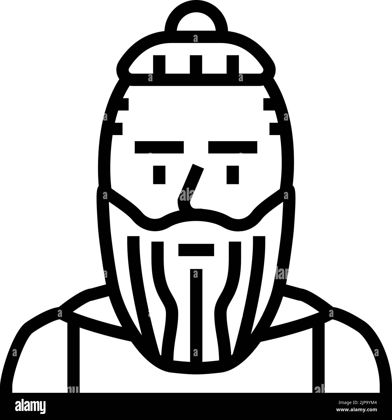 head viking medieval line icon vector illustration Stock Vector Image ...