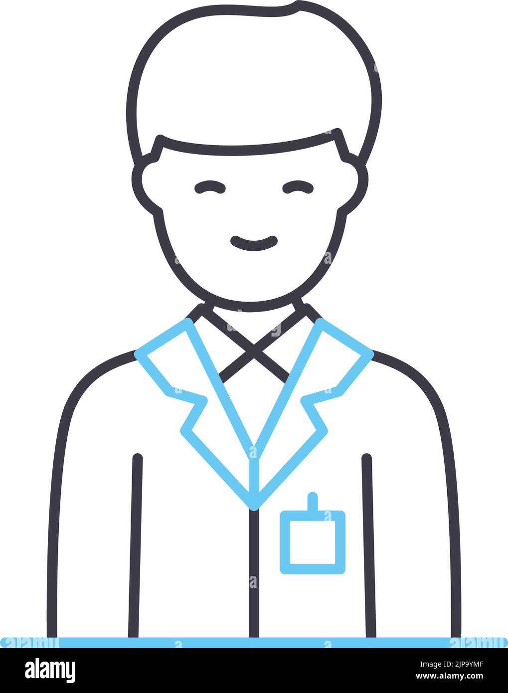 office employee line icon, outline symbol, vector illustration, concept ... office employee line icon, outline symbol, vector illustration, concept ...