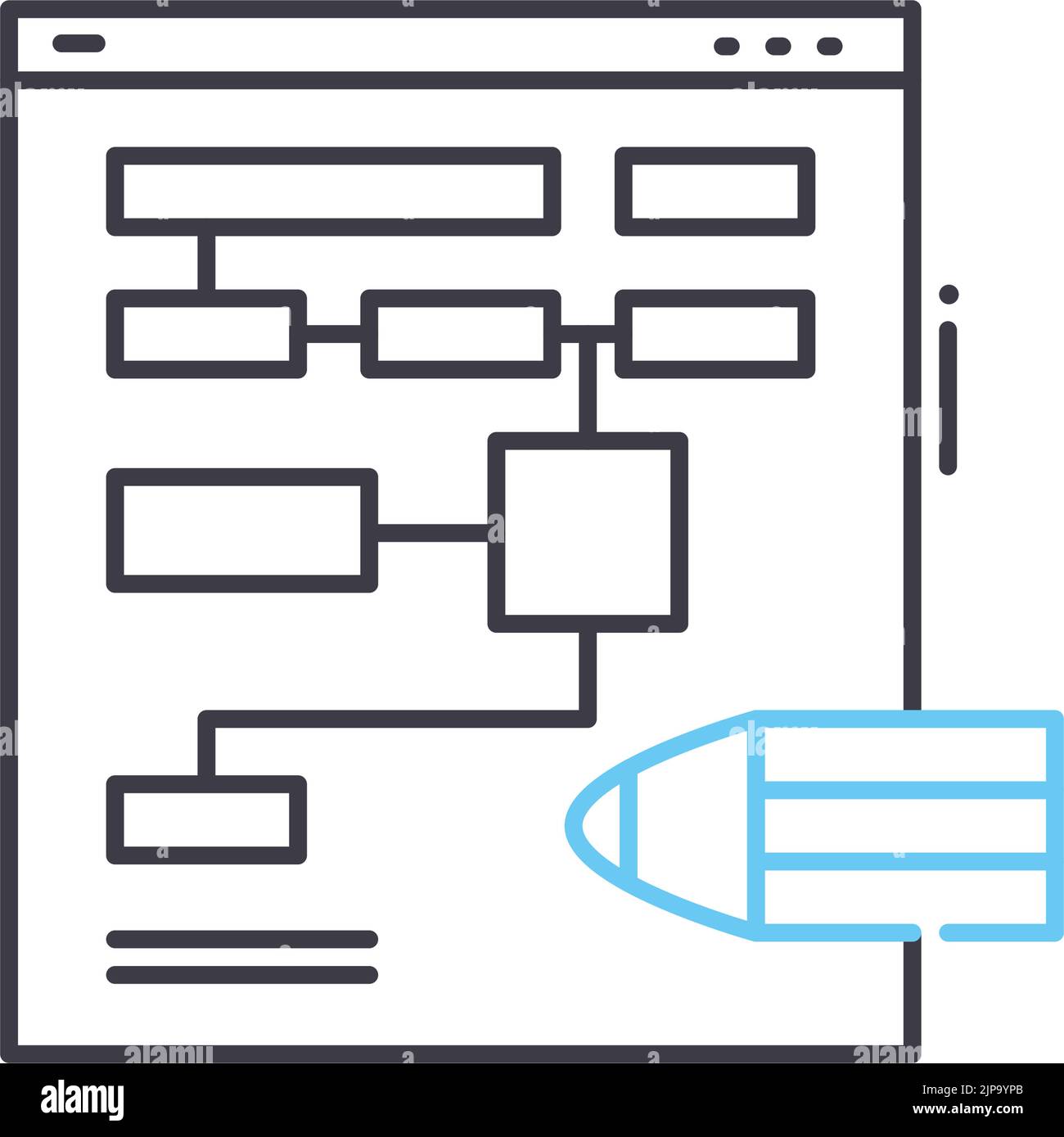 website map line icon, outline symbol, vector illustration, concept ...