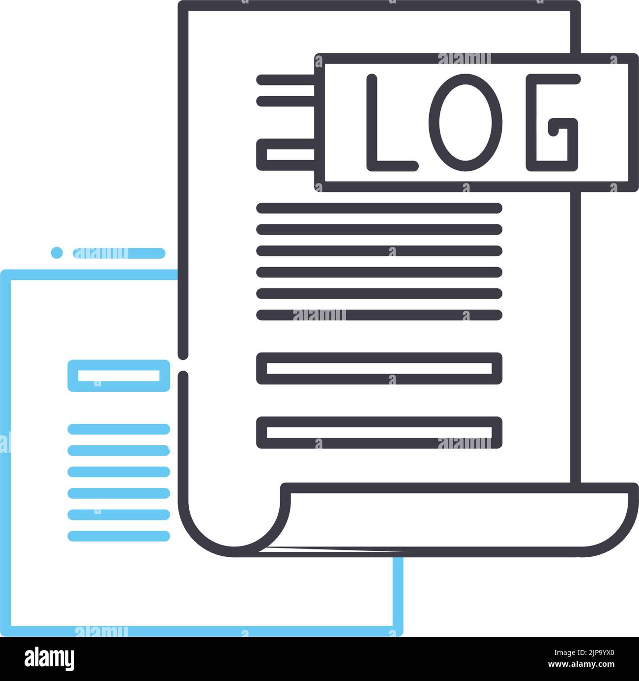 log file line icon, outline symbol, vector illustration, concept sign ...