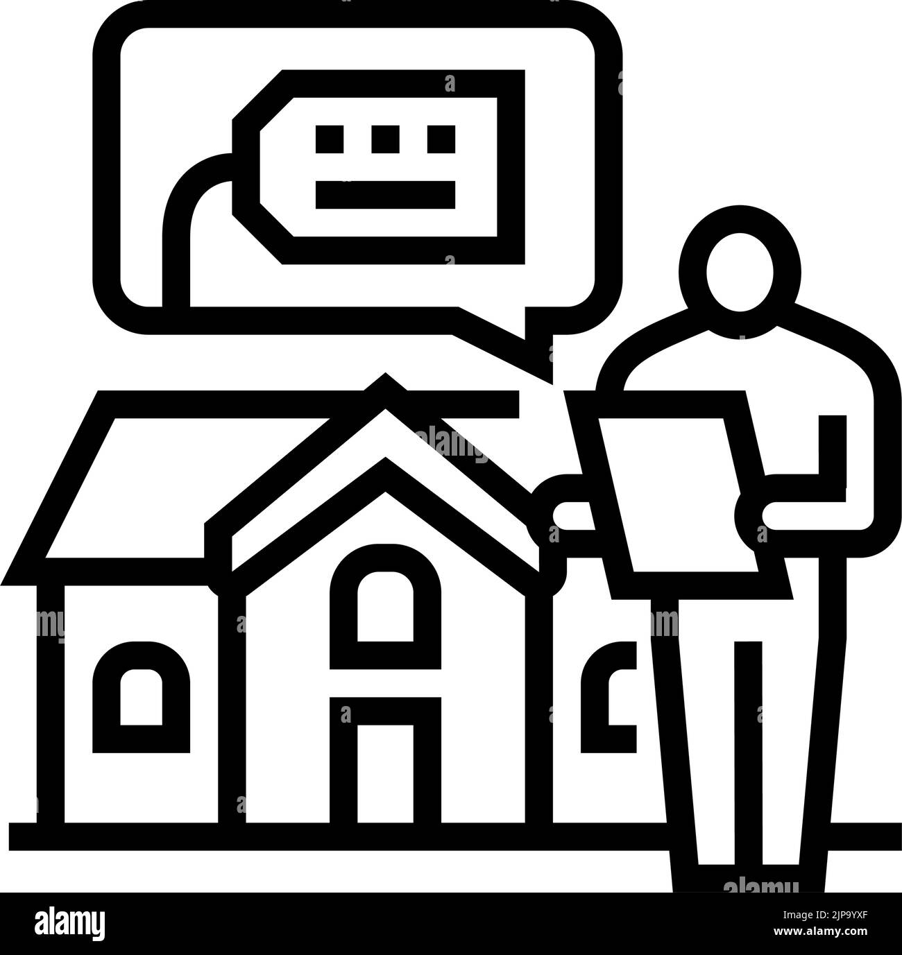 broker rental property estate home line icon vector illustration Stock ...