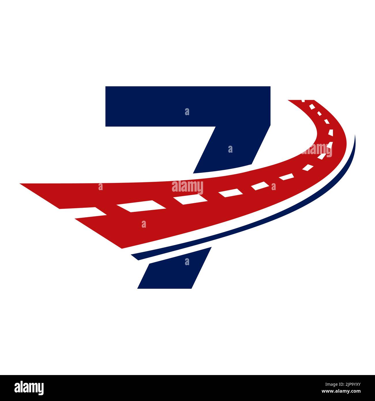 Letter 7 Transport Logo. 7 Letter Road Logo Design Transportation Sign ...
