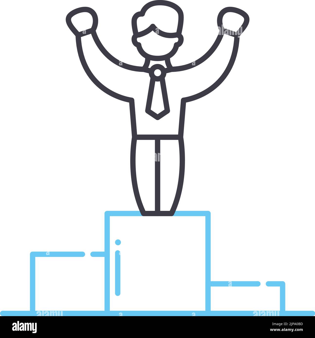 winners podium line icon, outline symbol, vector illustration, concept ...