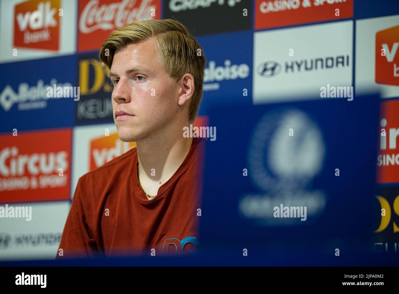 Gent's Jens Petter Hauge pictured during a press conference of Belgian ...