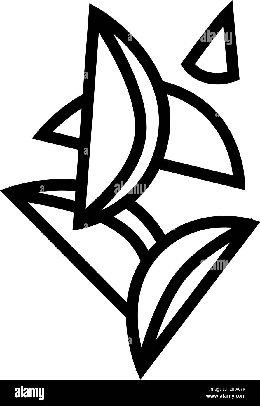 mango slice food cut line icon vector illustration Stock Vector Image ...