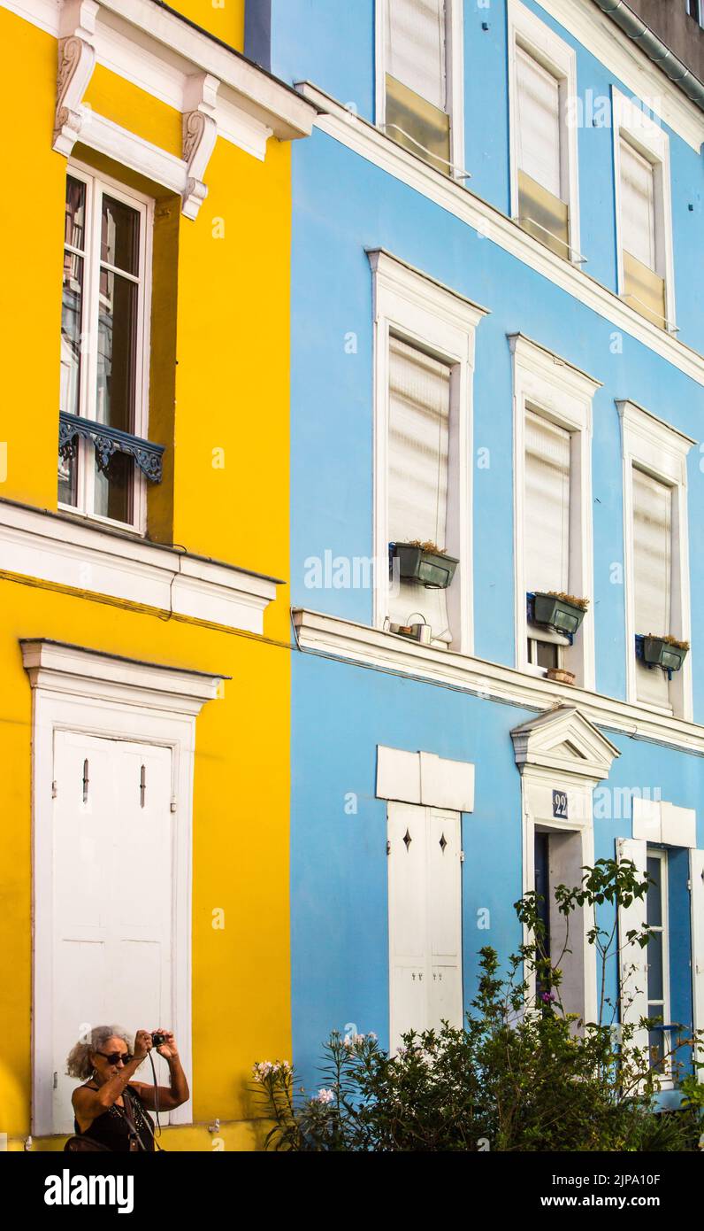 France. Paris (75) 12th arrondissement. The colorful facades of the ...
