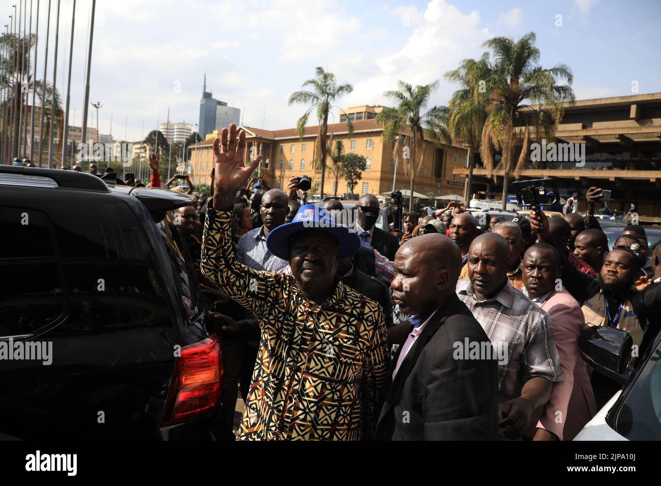 Nairobi, Kenya. 16th Aug, 2022. Azimio la Umoja One Kenya coalition presidential candidate Raila ...