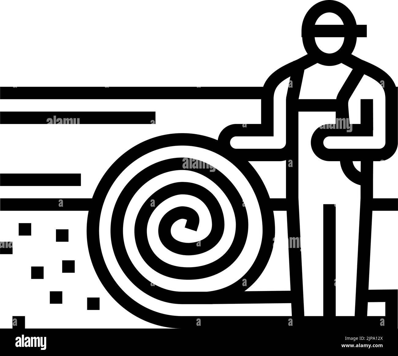 Turf Laying Line Icon Vector Illustration Stock Vector Image And Art Alamy