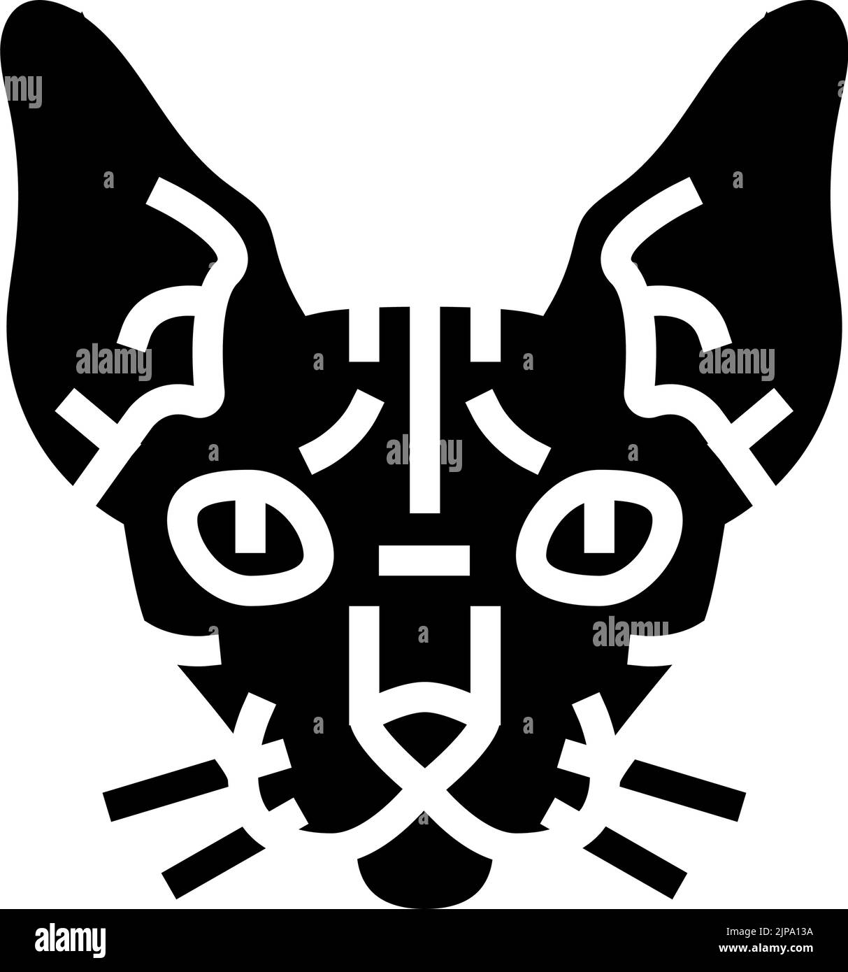 sphynx cat cute pet glyph icon vector illustration Stock Vector Image ...