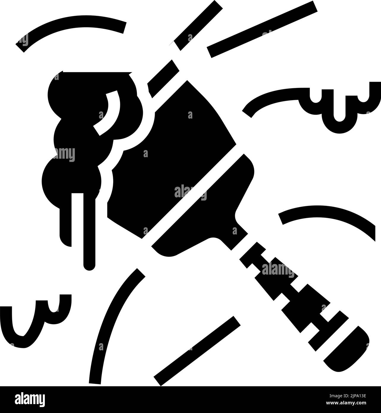 cement wall plaster glyph icon vector illustration Stock Vector Image ...