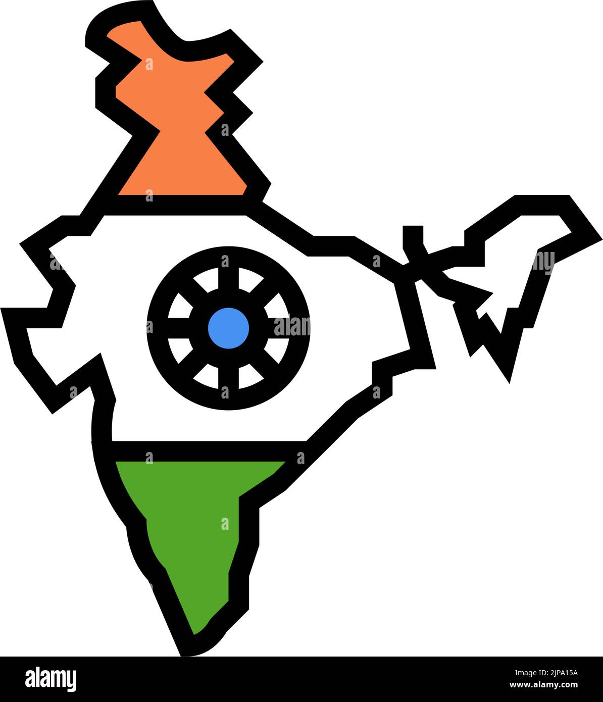 india country map flag color icon vector illustration Stock Vector ...