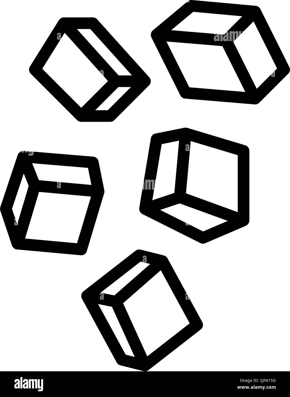 cube cut mango line icon vector illustration Stock Vector Image & Art ...