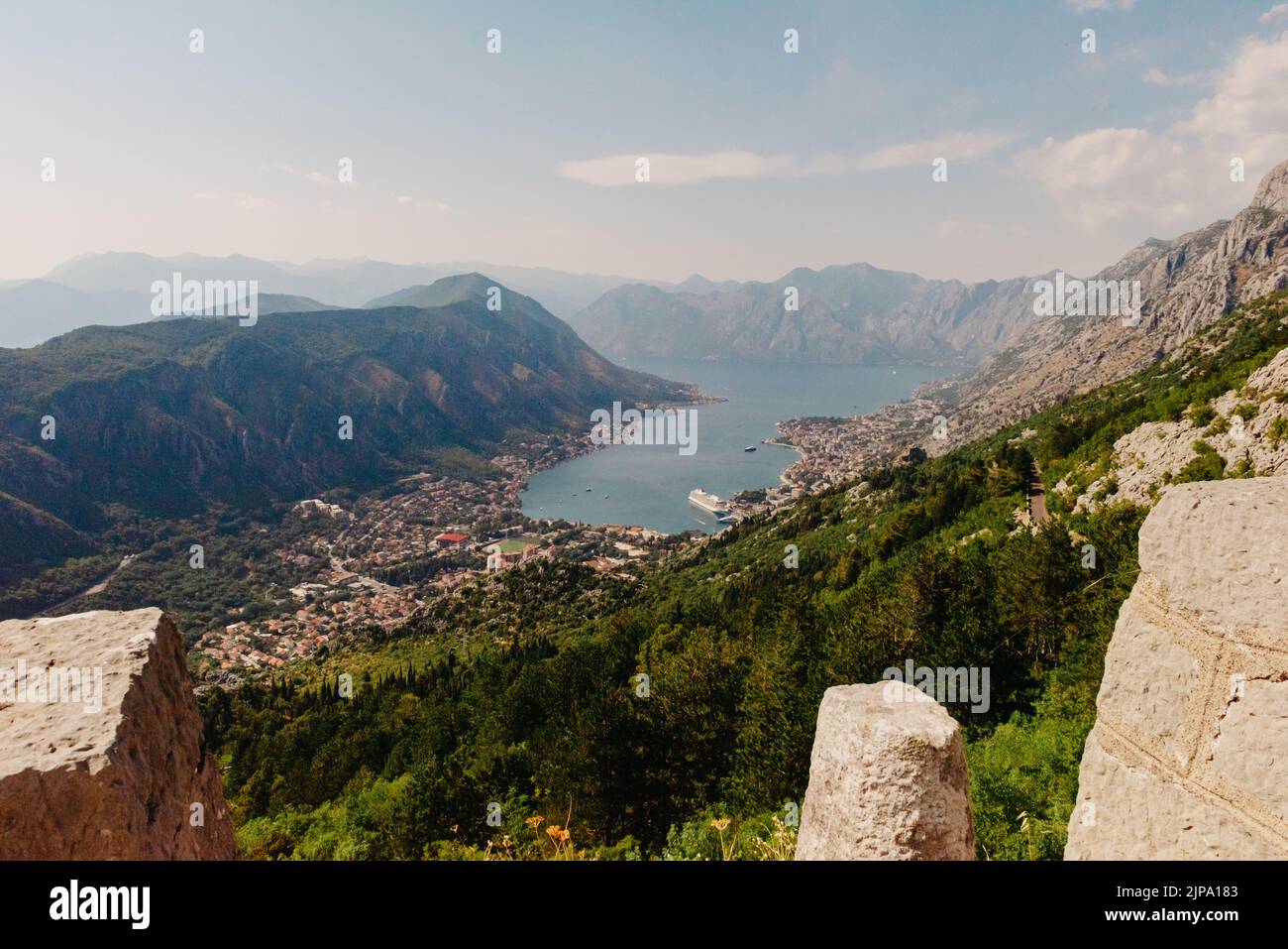 Kotor Bay - Montenegro - nature and architecture background. Kotor bay ...